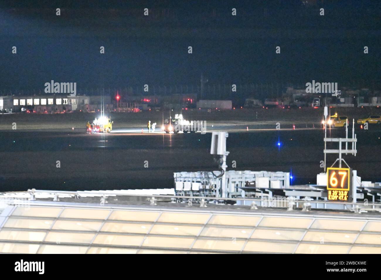 Haneda Airport Runway C undergoing inspection after removal of Japan ...