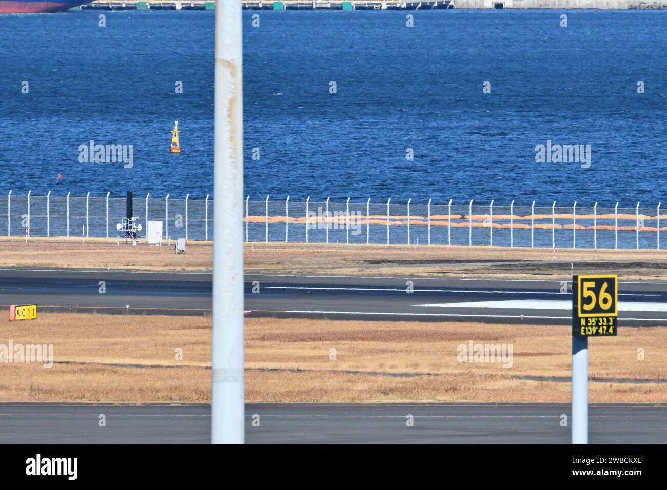 Runway C at Haneda Airport on its first day of operation, on January 8 ...