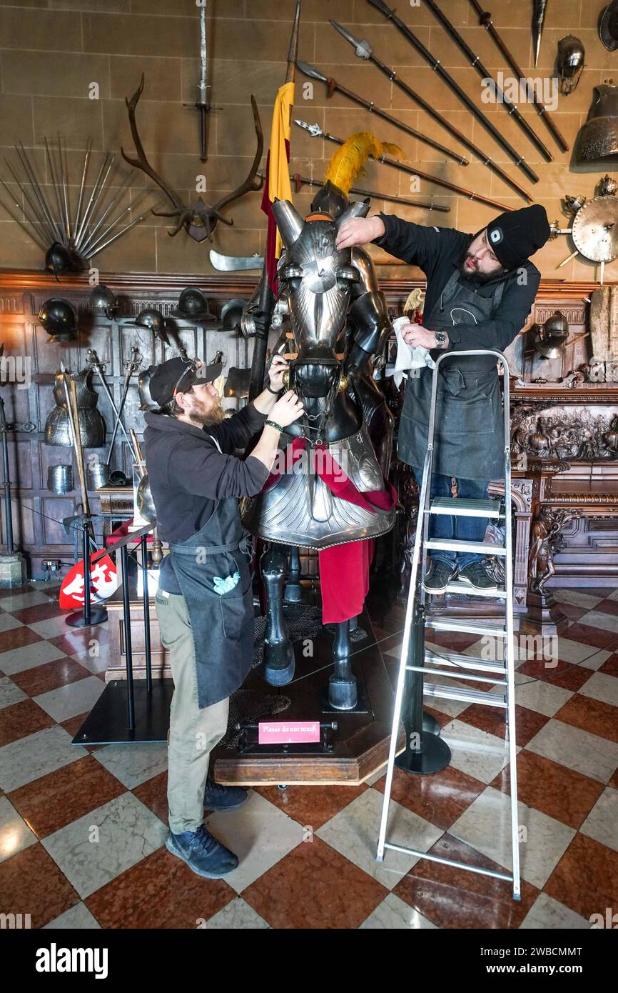 Historical entertainers Sam Wall (left) and James Tanton polish and ...