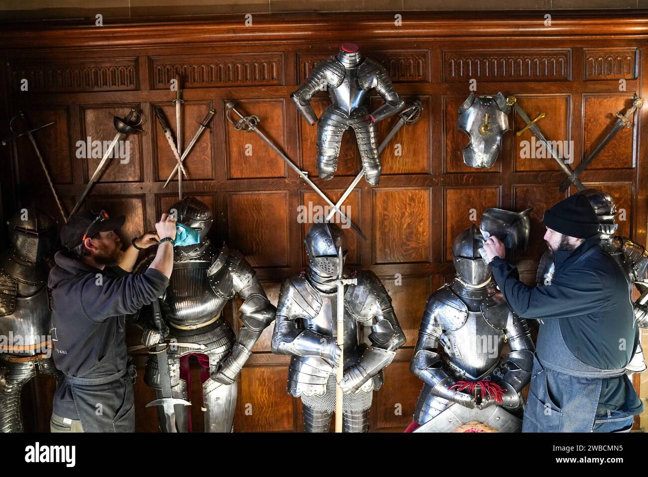 Historical entertainers Sam Wall (left) and James Tanton polish and ...