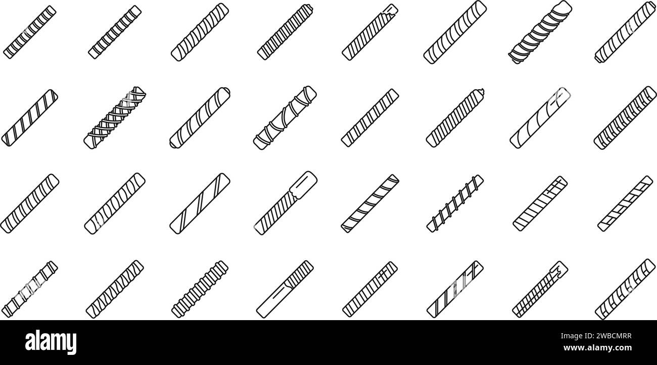 Wafer rolls icons set outline vector. Stick roll sweet. Candy bakery ...