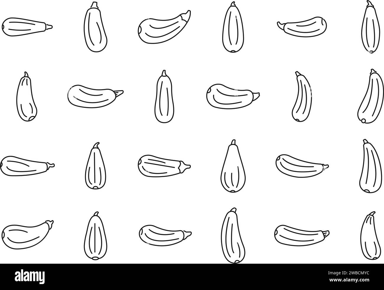 Vegetable marrow icons set outline vector. Agriculture zucchini. Squash ...