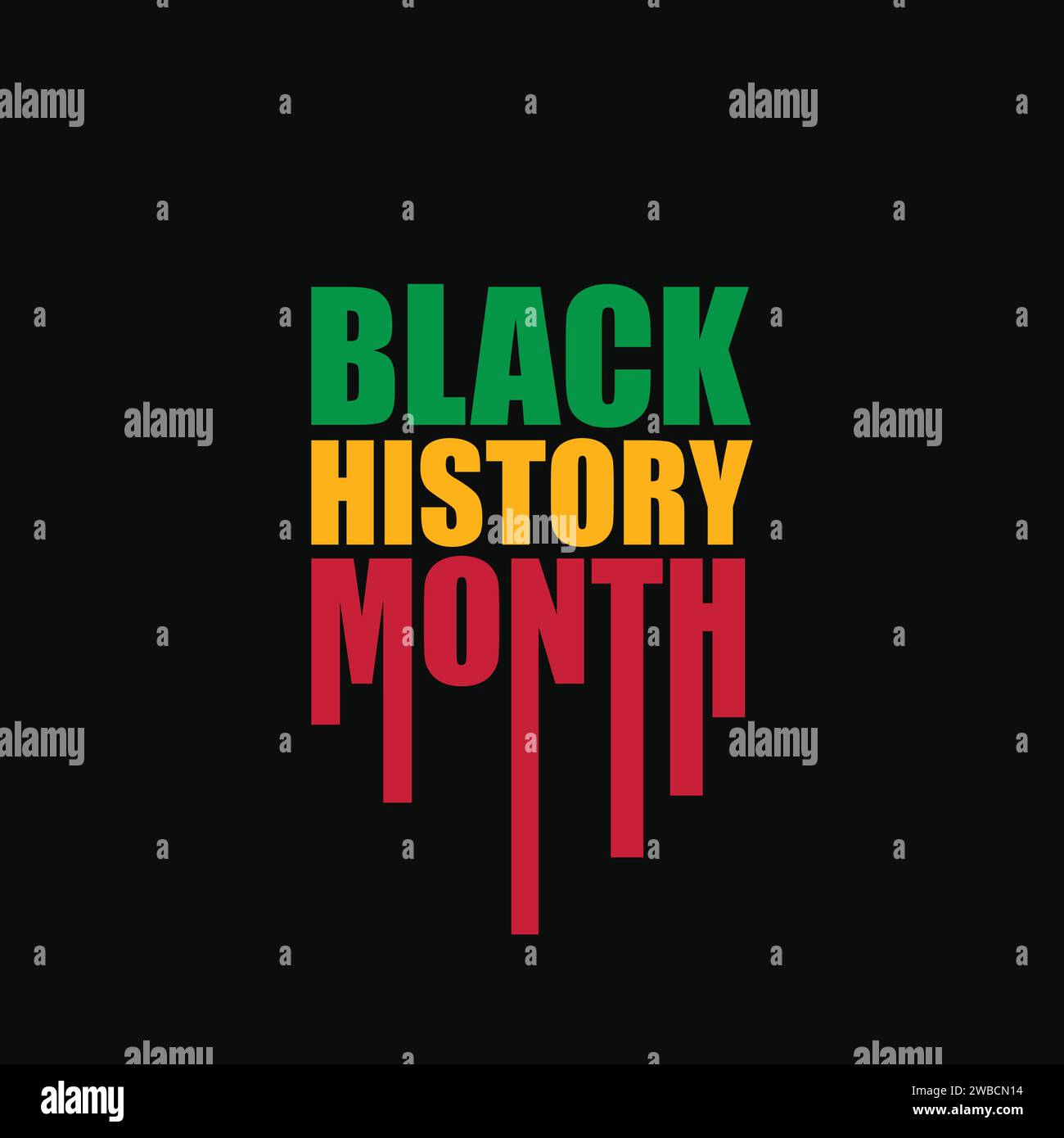 Black history month vector typography illustration. February is ...