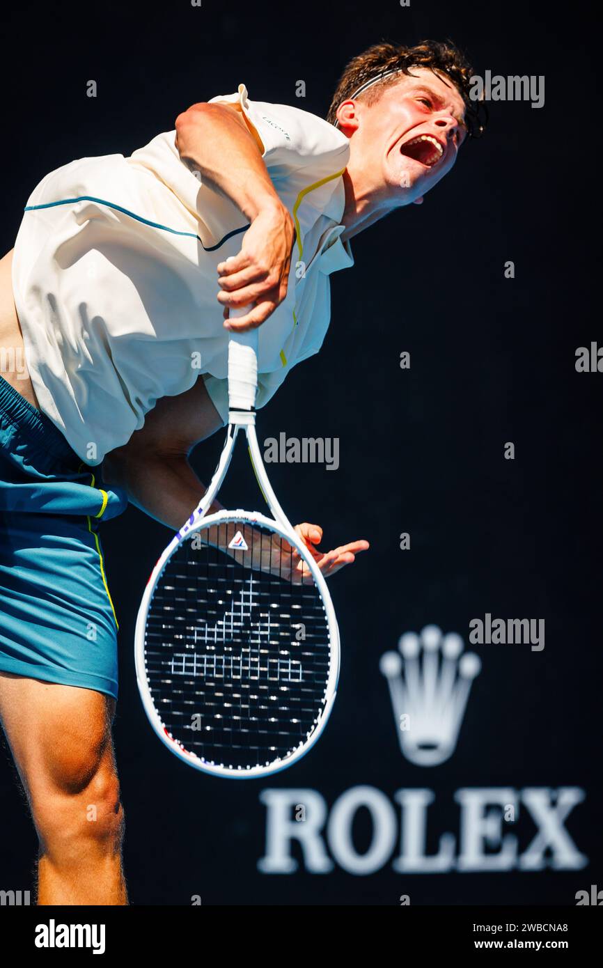 Melbourne, Australia. 10th Jan, 2024. Belgian Alexander Block (ATP 351 ...