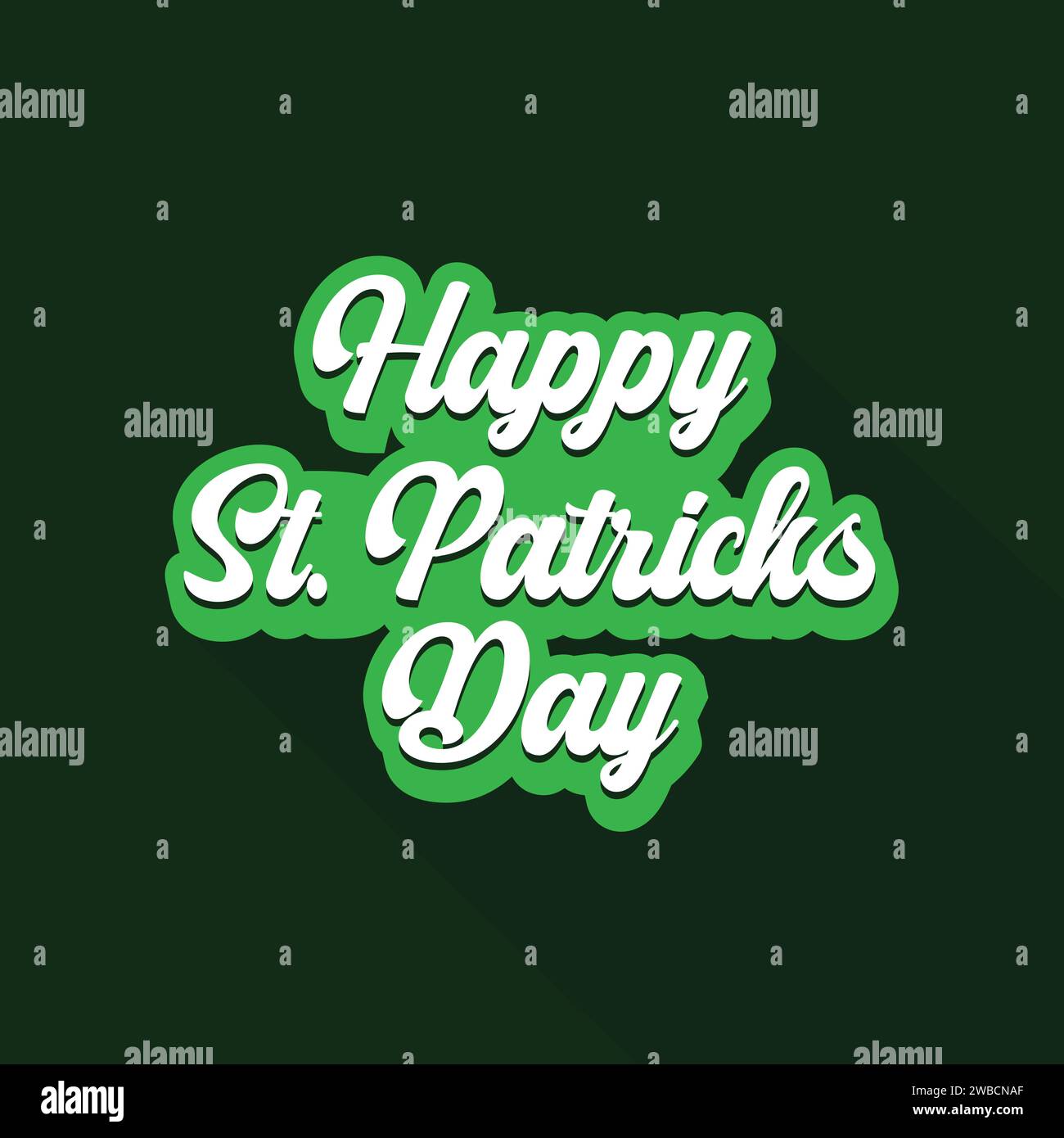 Happy Saint Patrick's Day vector typography illustration on green ...