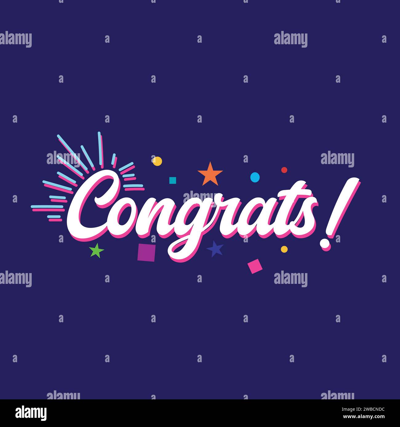 Congrats lettering vector illustration. Congratulating banner for ...