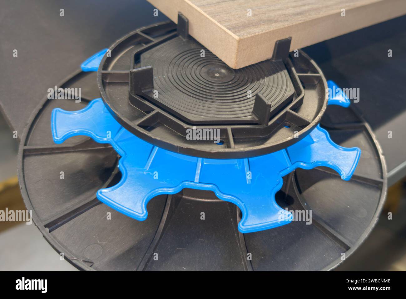 Exterior pavement tiles installation for house terrace with adjustable ...