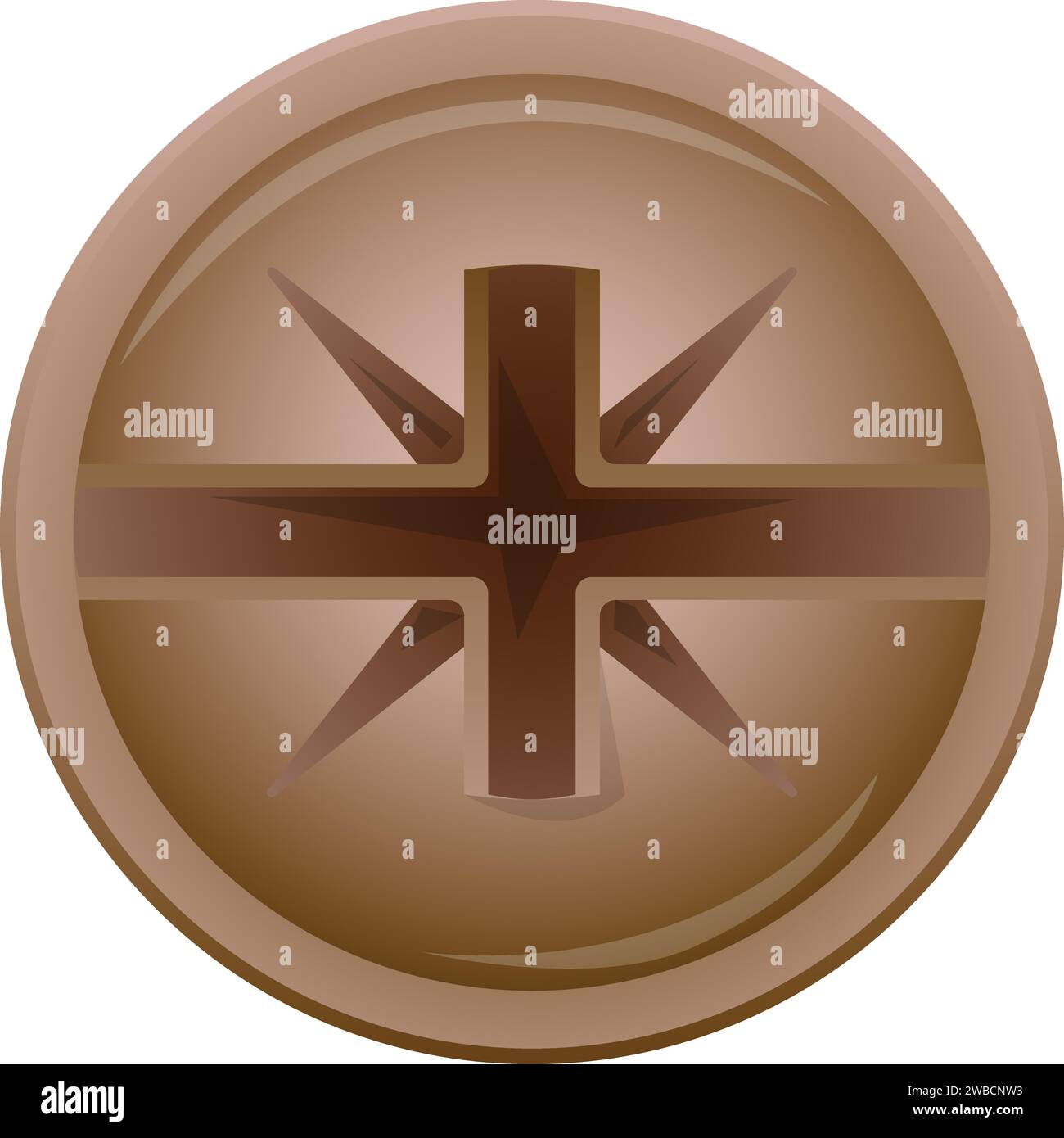 Star tools device icon cartoon vector. Plug steel. Glossy rusty ...