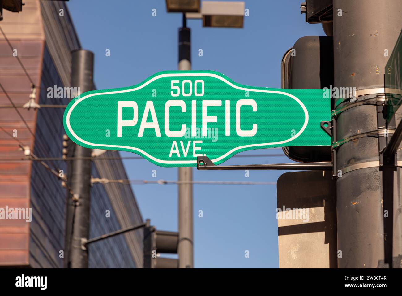 street name sign pacific avenue in Dallas, Texas, USA Stock Photo - Alamy