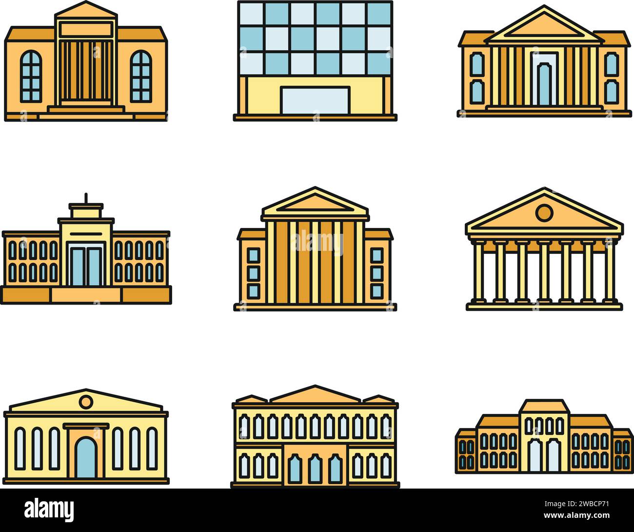 Entertainment theater museum icons set. Outline set of entertainment ...