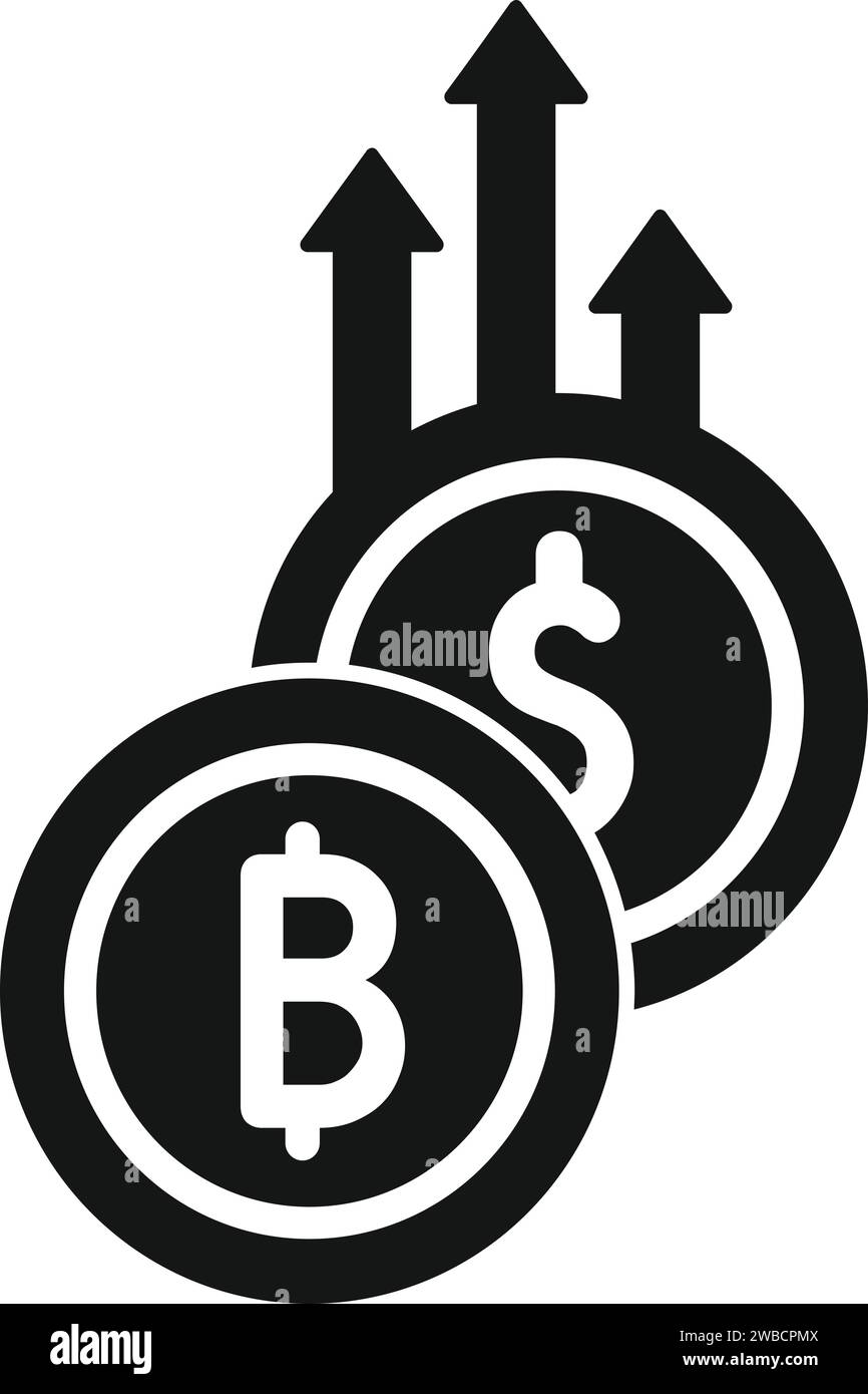 Digital money rise icon simple vector. Payment chart. Platform fusion ...