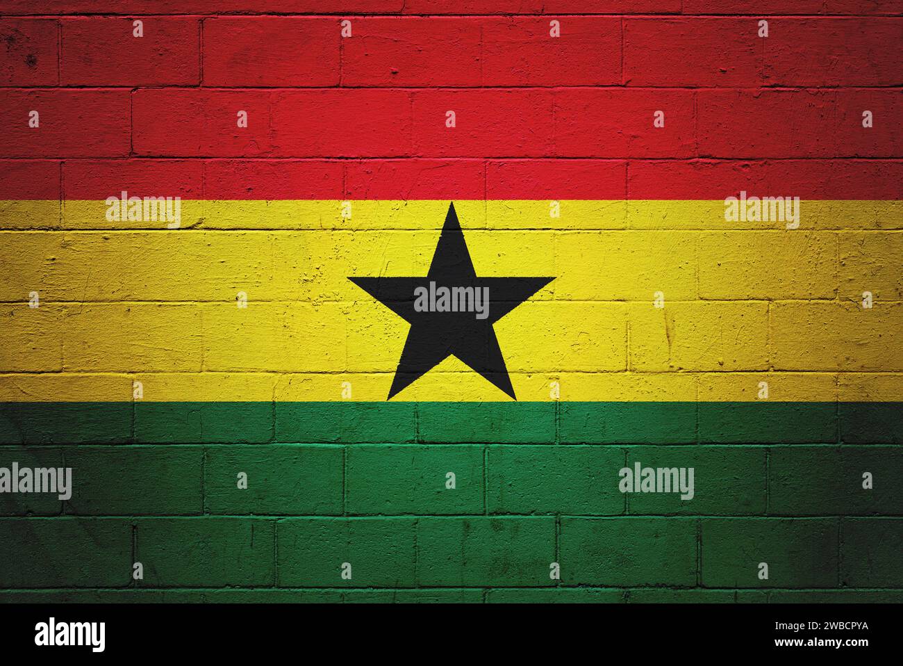 Flag of Ghana painted on a cinder block wall Stock Photo - Alamy