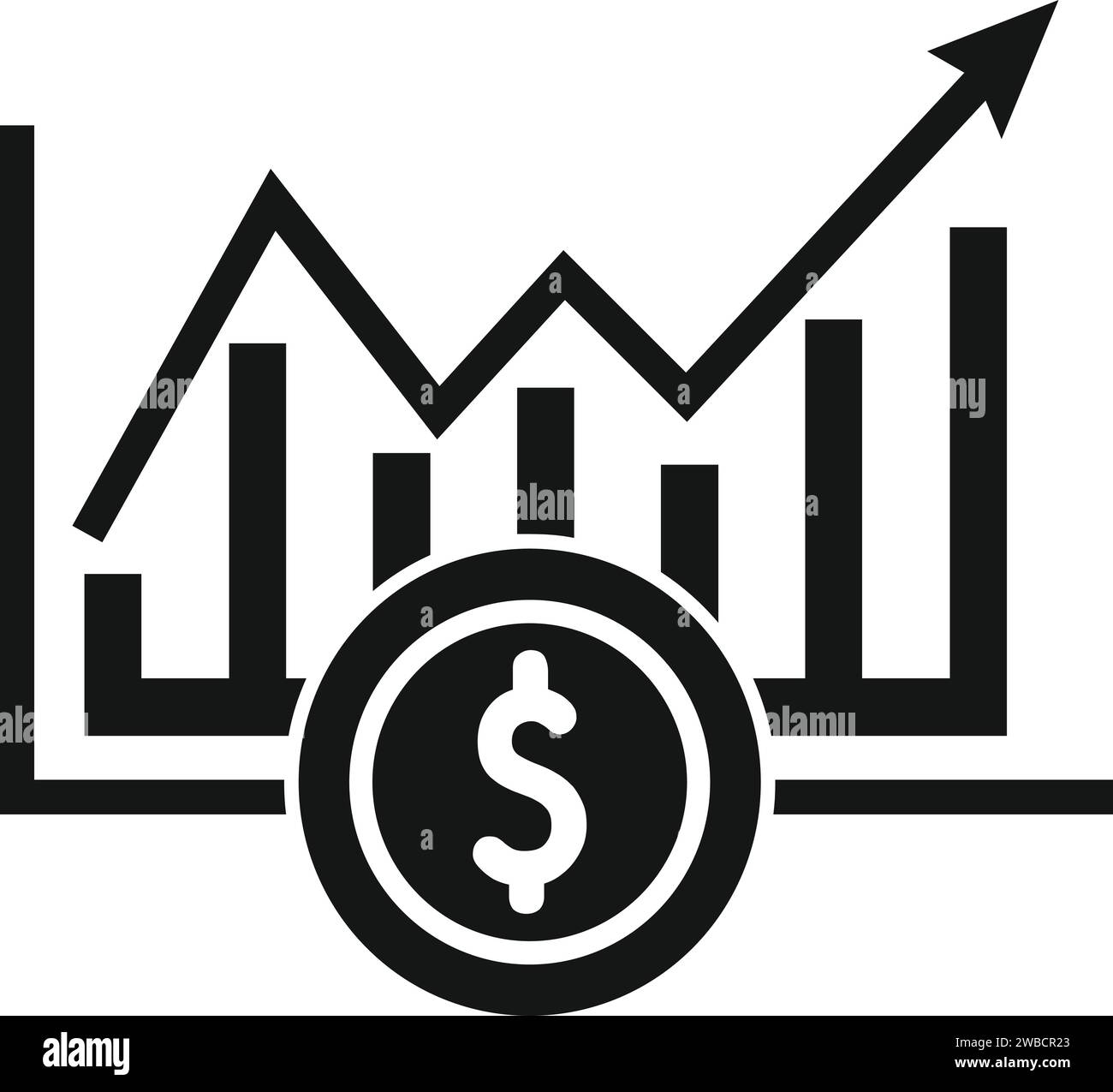 Graph chart nascent icon simple vector. Chart direct fintech. Service ...