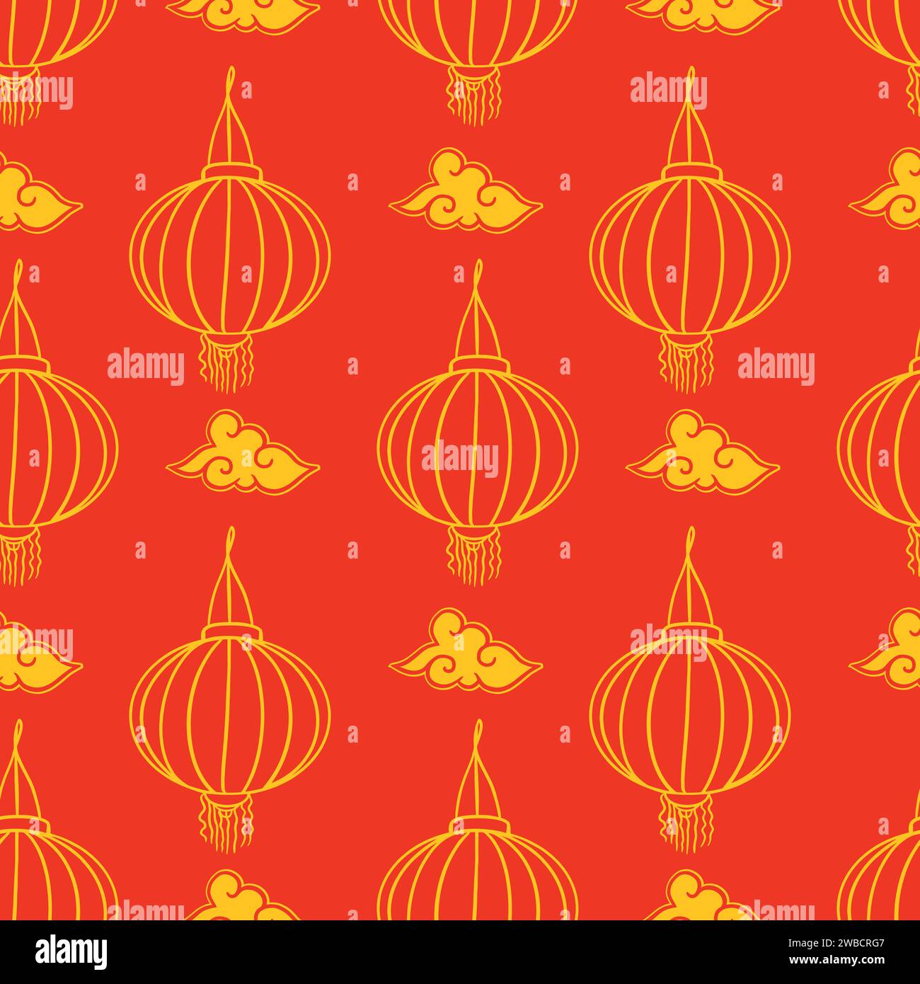Chinese lanterns, seamless oriental pattern, vector. Chinese New Year ...