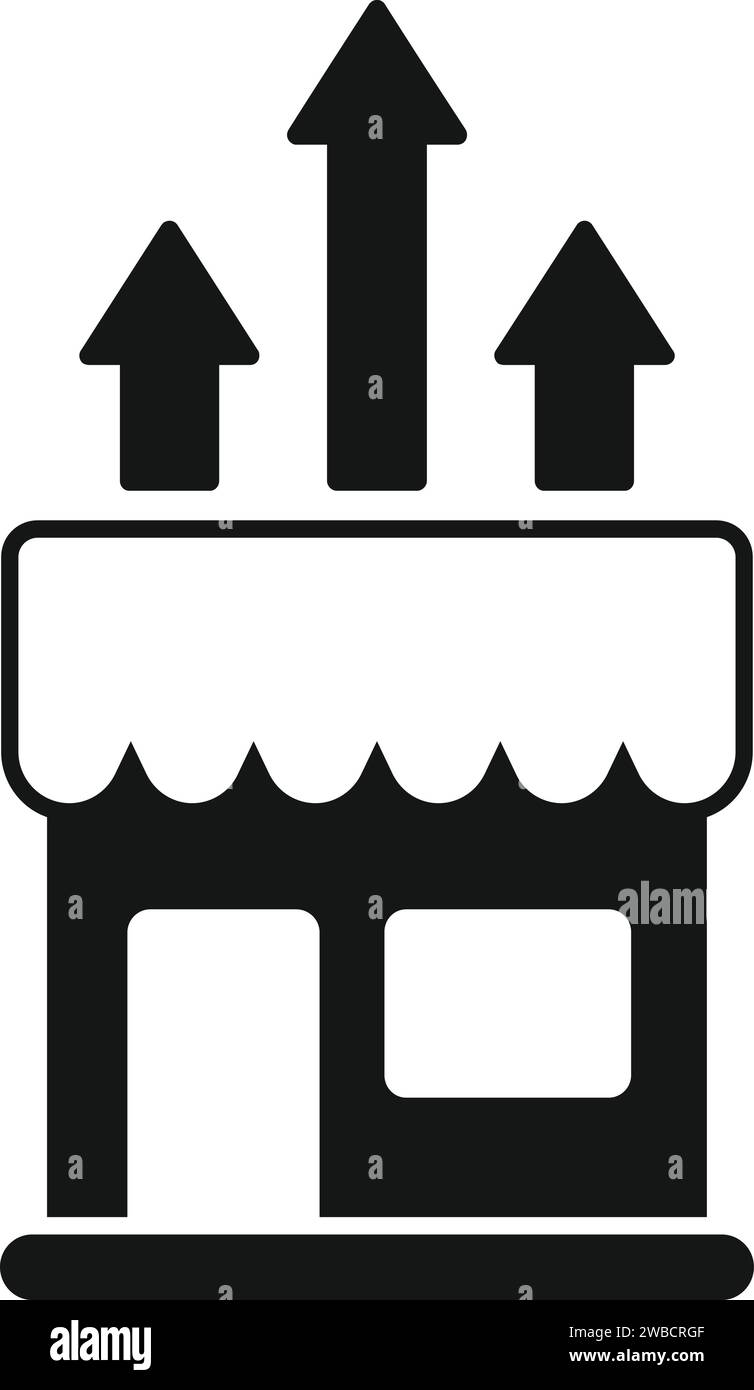 Street shop grow icon simple vector. Direct customer service. Chart ...