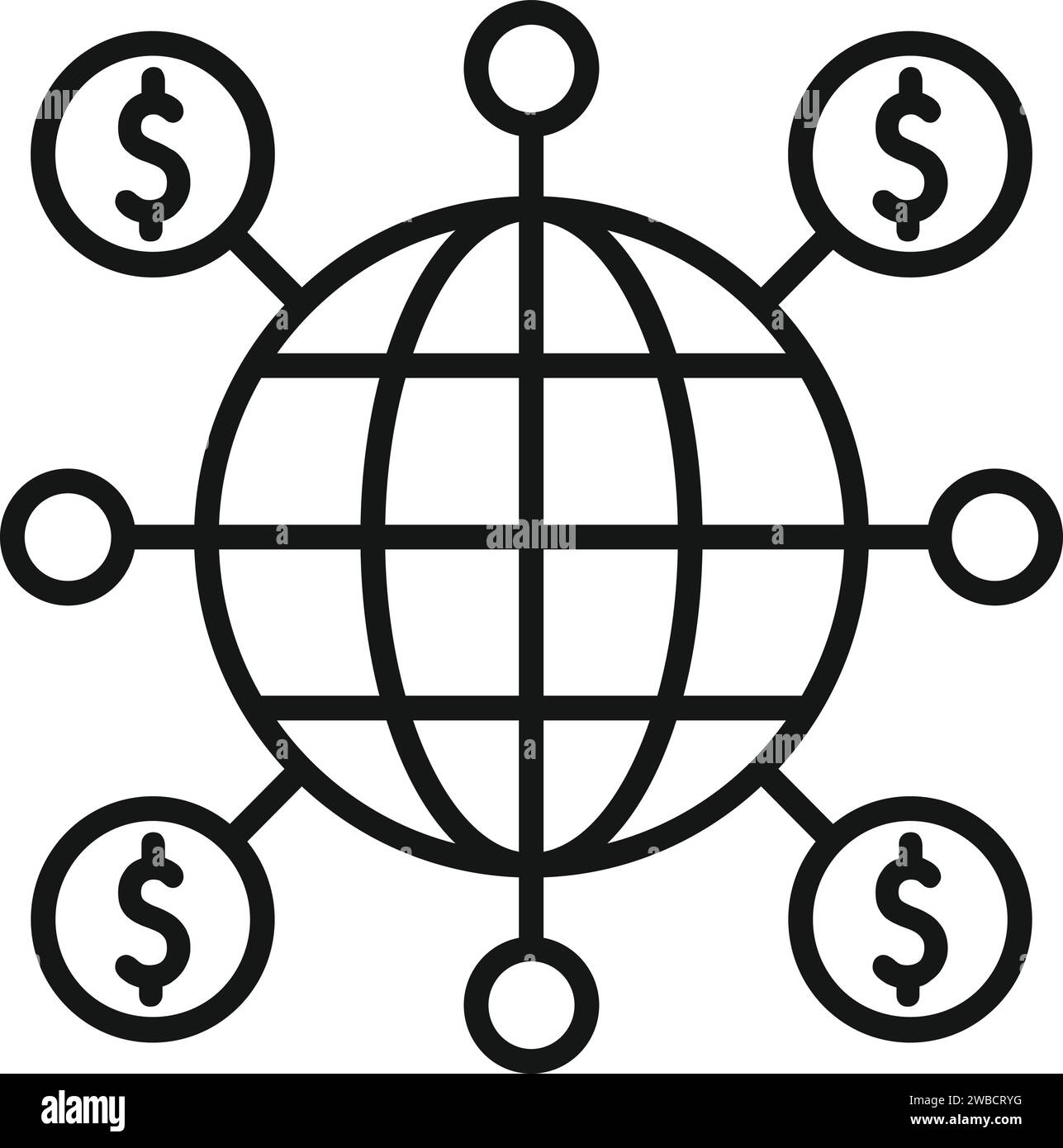 Global trade market icon outline vector. Nascent team corporate ...