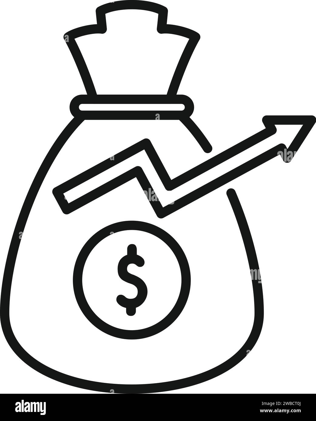 Money bag rise icon outline vector. Service benefit. Management team ...