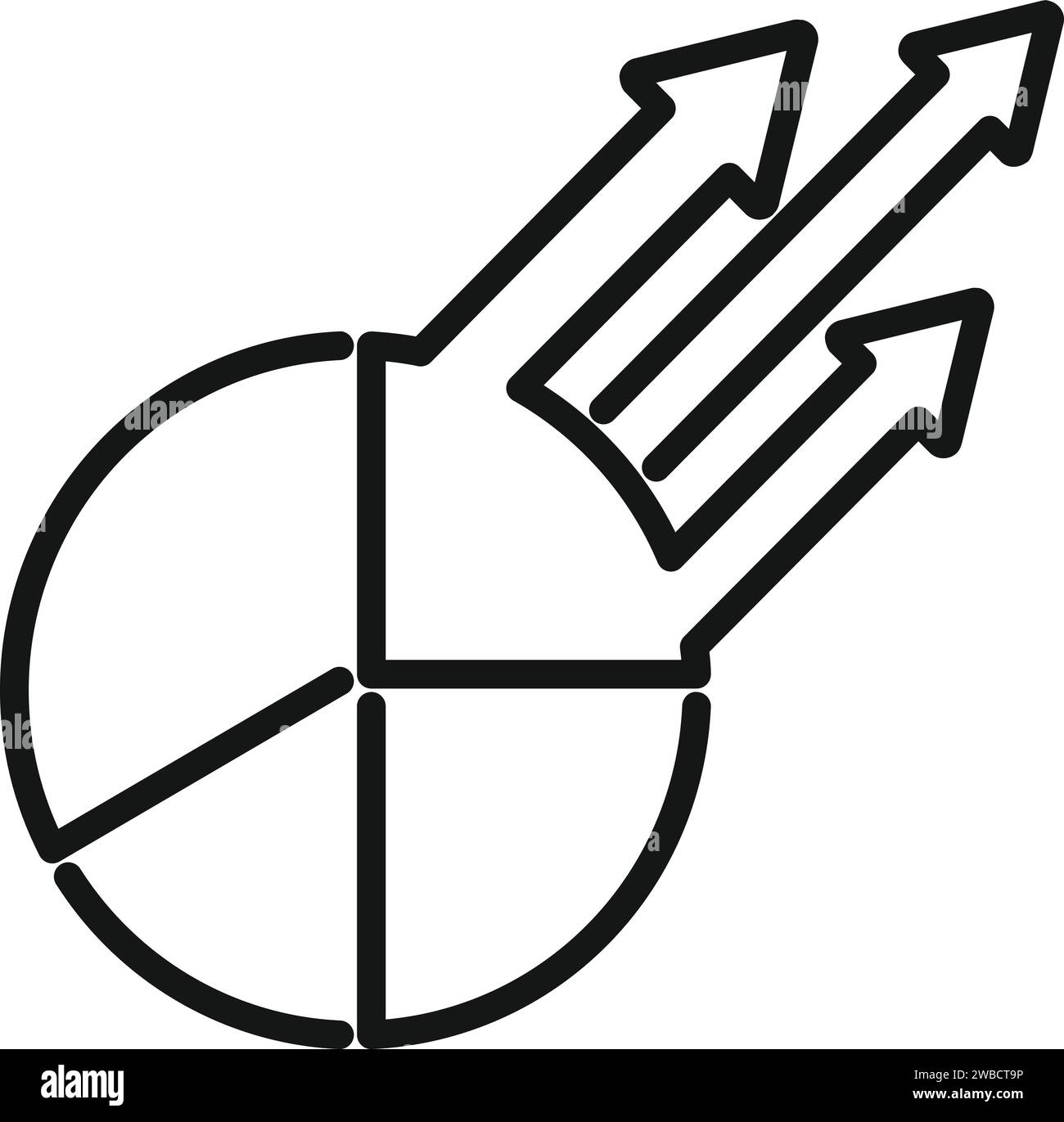 Pie chart online icon outline vector. Graph direct fusion. Merger team Stock Vector Image & Art ...