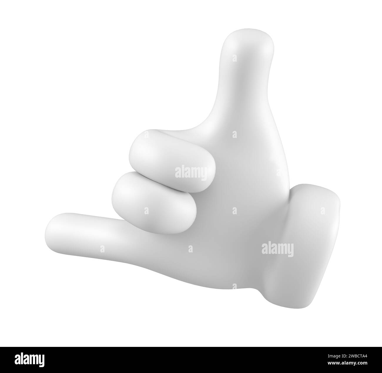 White Emoji Hand Make Cool Gesture Isolated Call Me Icon Symbol Signal And Sign 3d Rendering