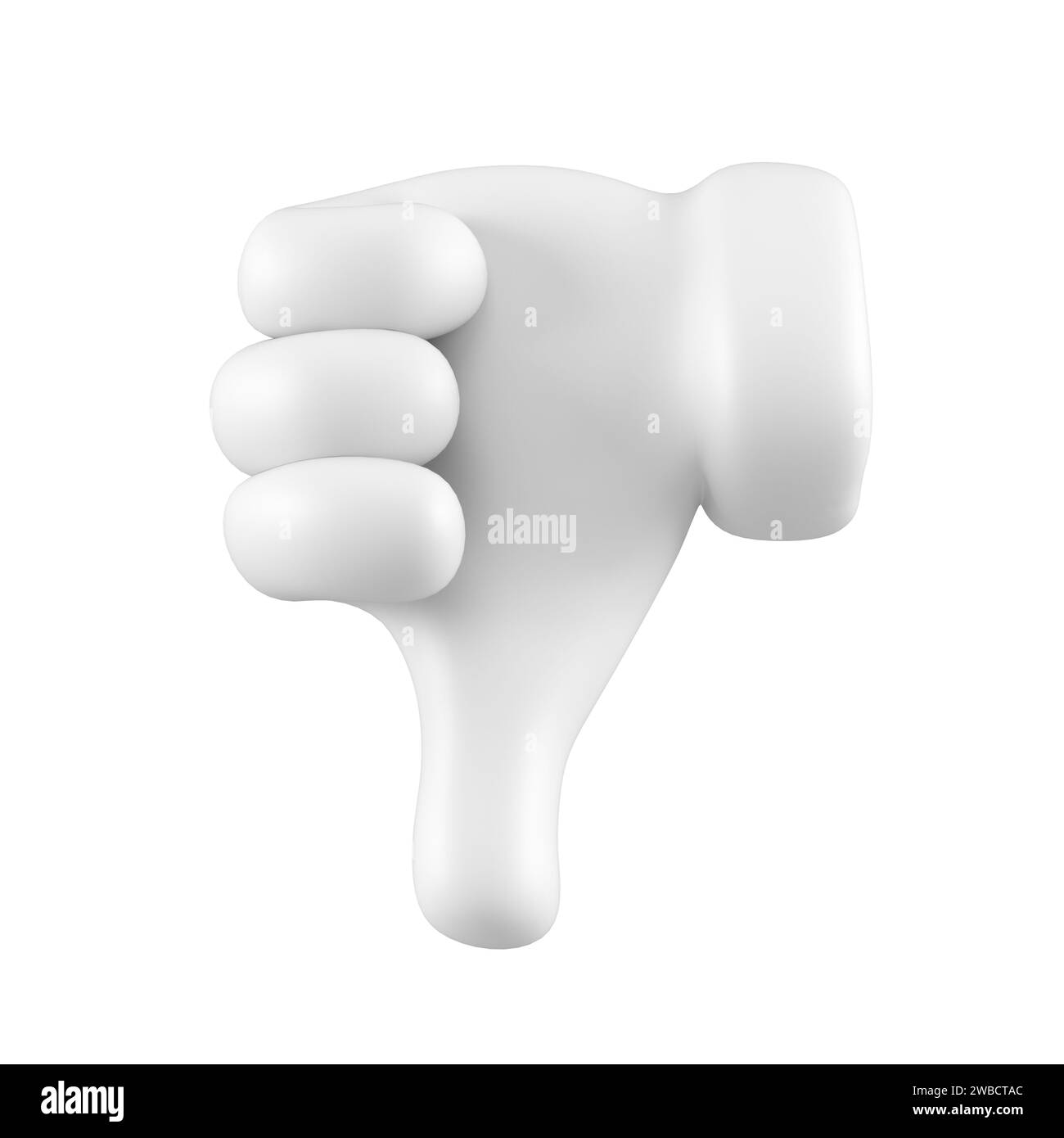 White emoji hand showing dislike gesture isolated. Gestures icon ...