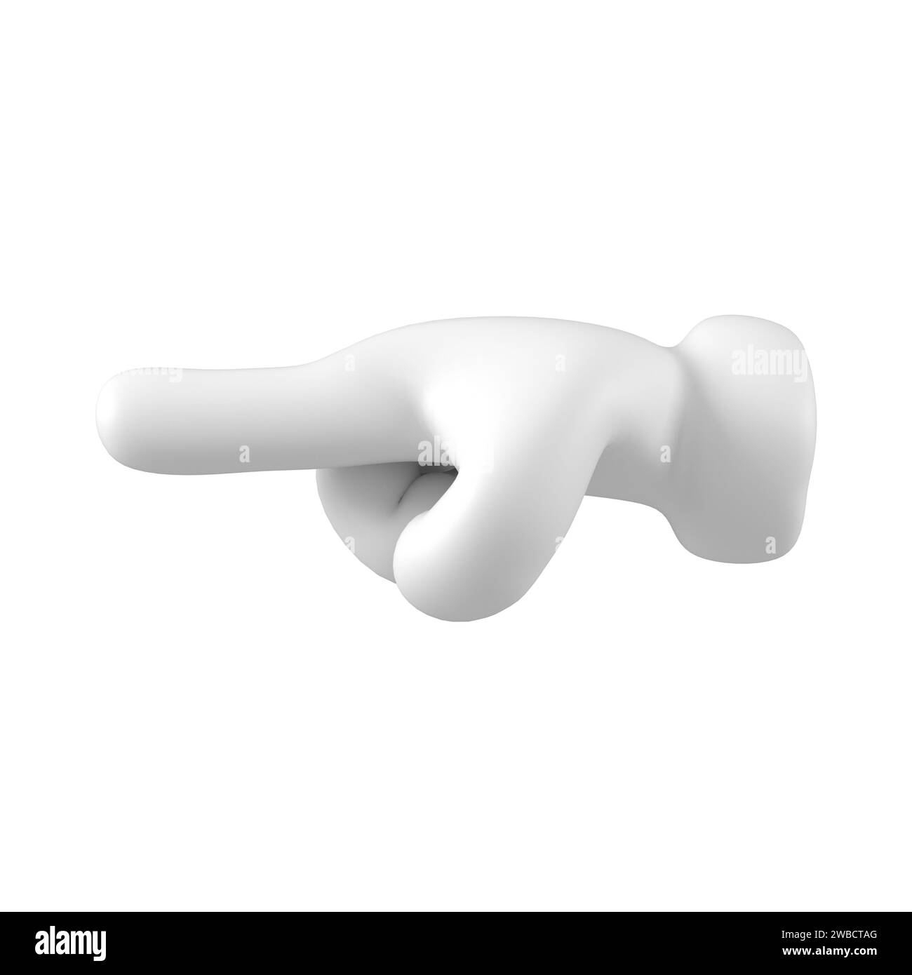 White emoji hand showing or pointing left gesture isolated. Close up ...