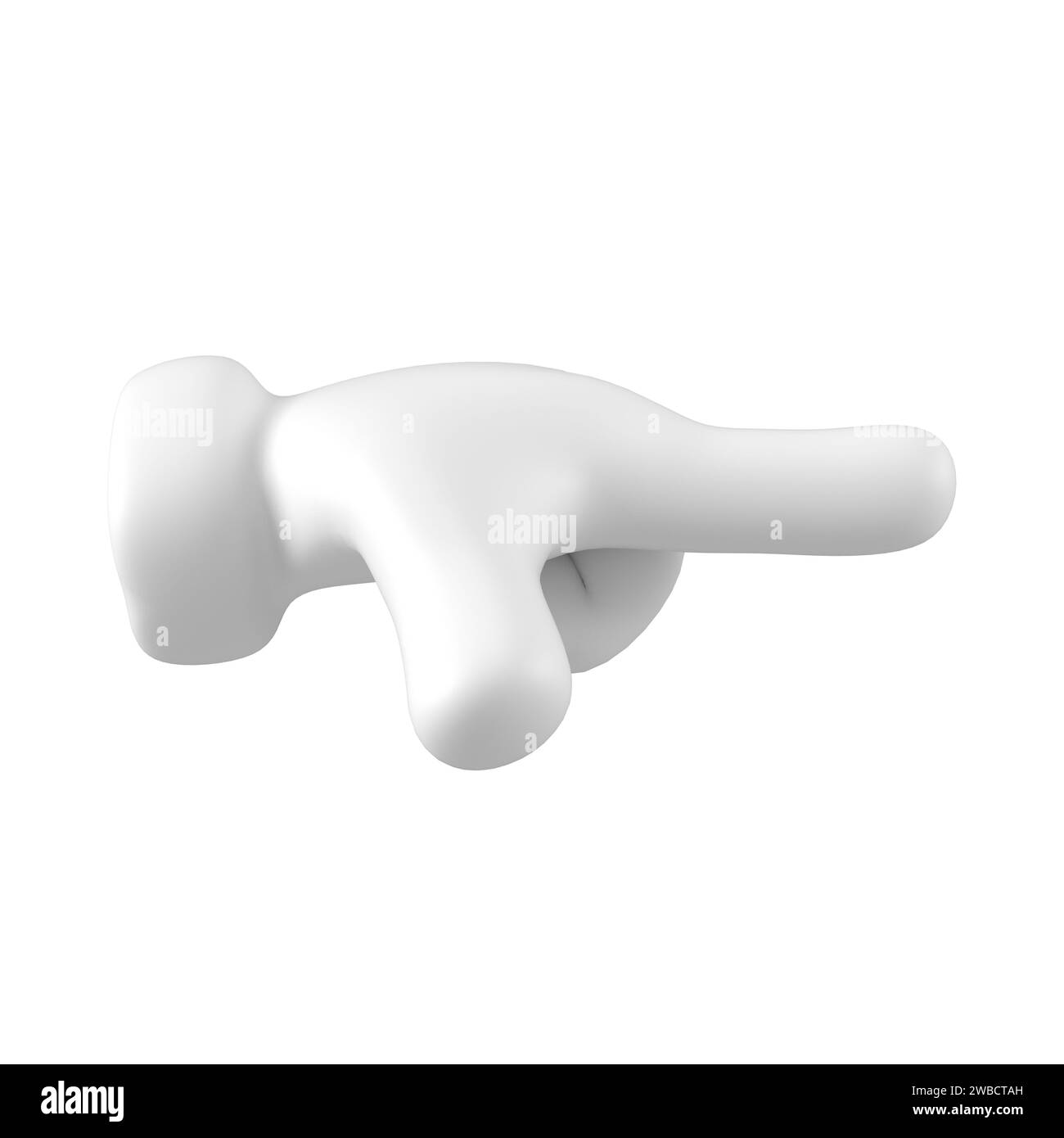 White emoji hand showing or pointing right gesture isolated. Close up ...