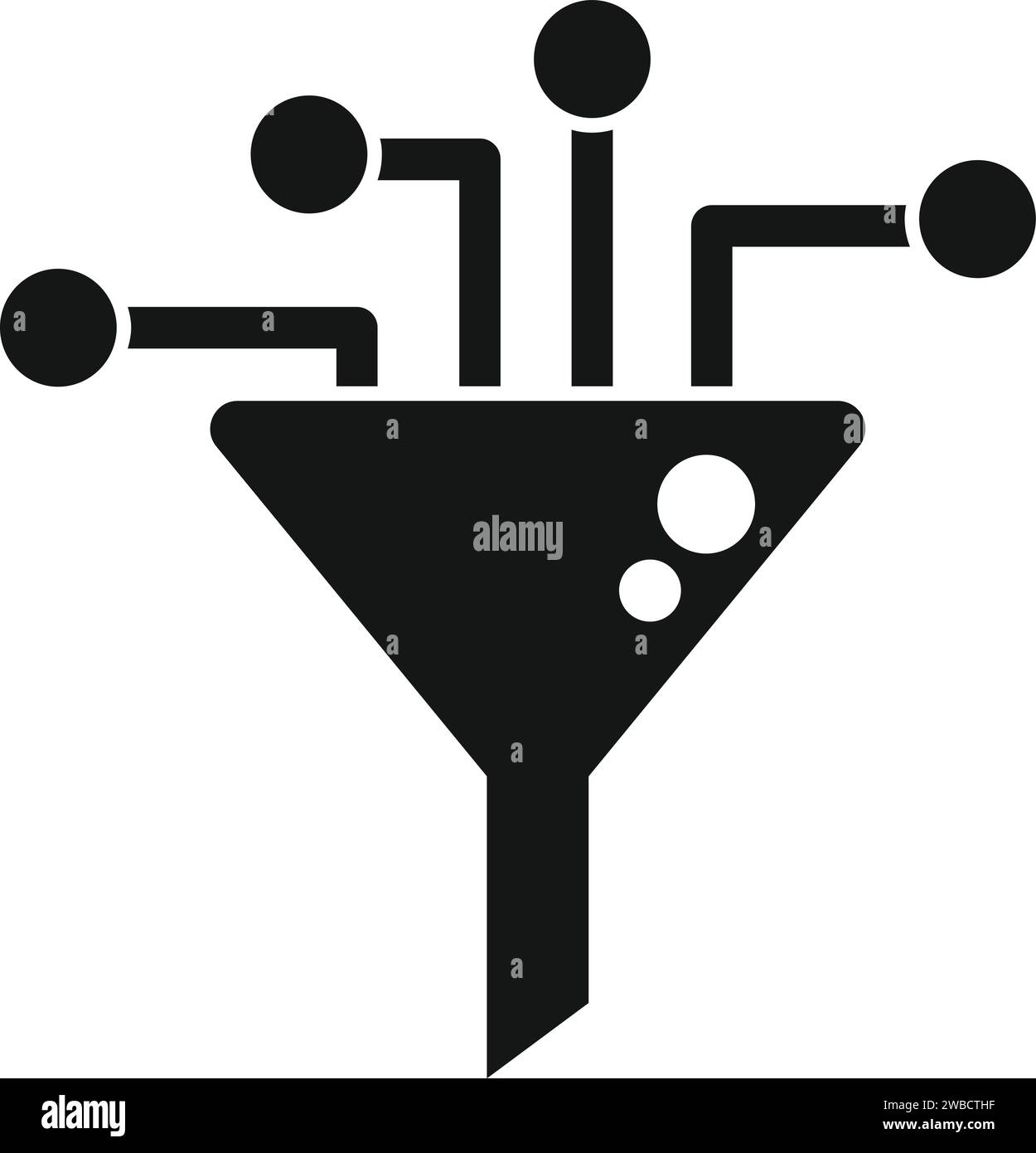 Data digital funnel icon simple vector. Content filter. Safety data ...