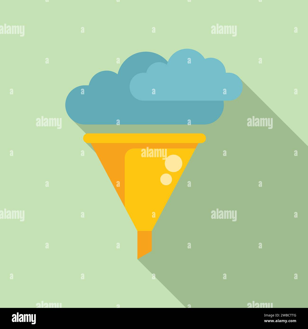 Cloud data filter icon flat vector. Upload information. Spread business ...