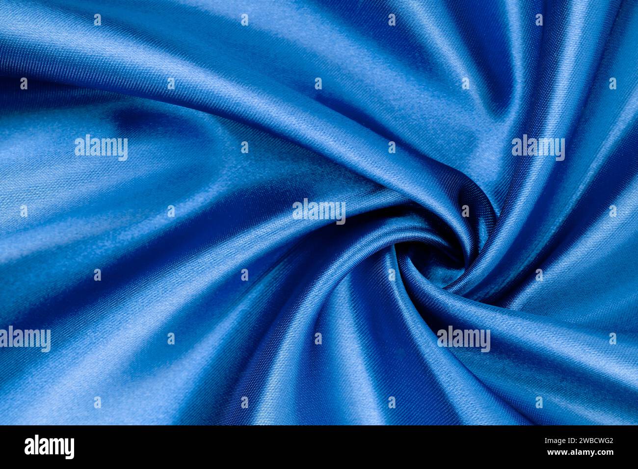 Blue silk texture. Close-up. Whole background. It occupies the entire ...