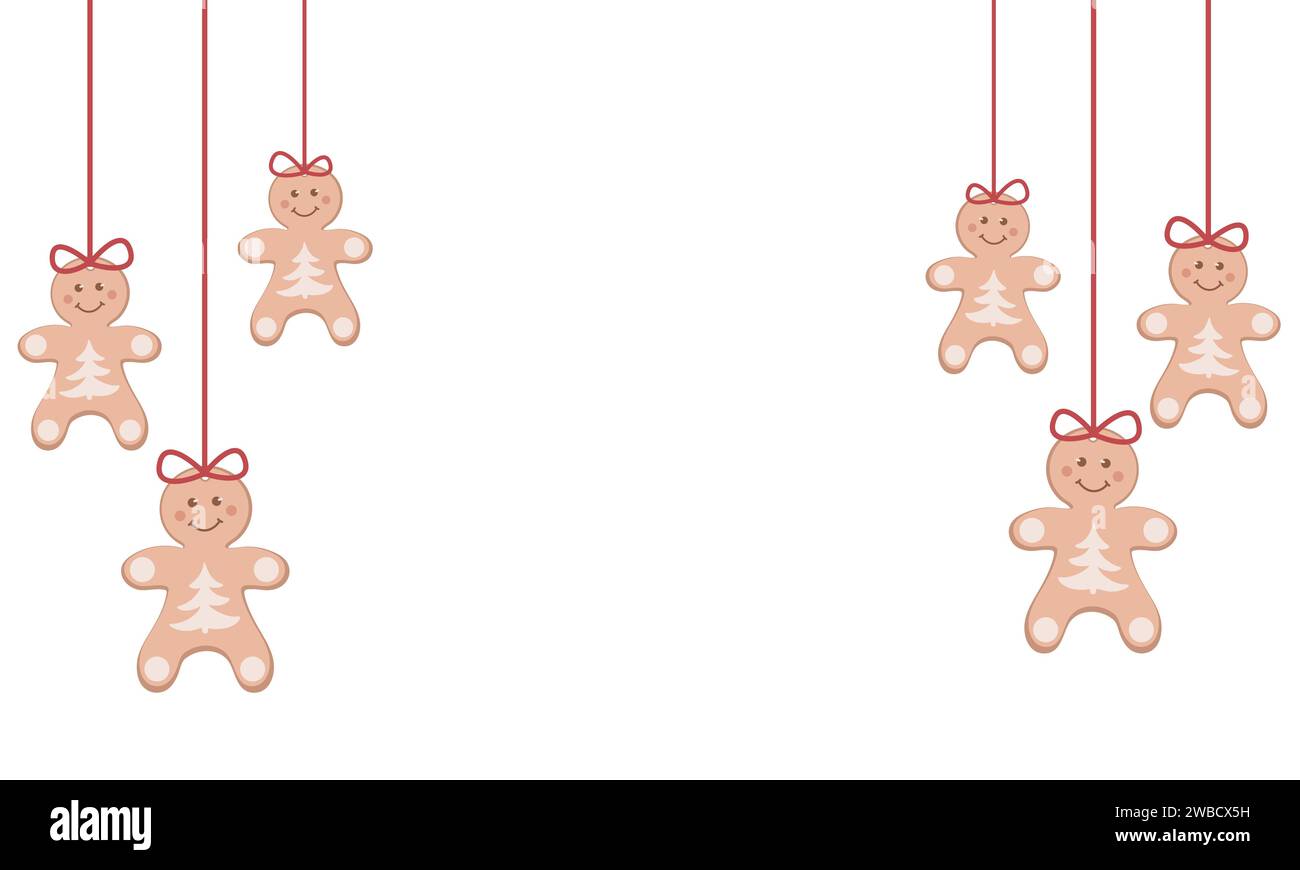 Gingerbread man garland Stock Vector Images - Alamy