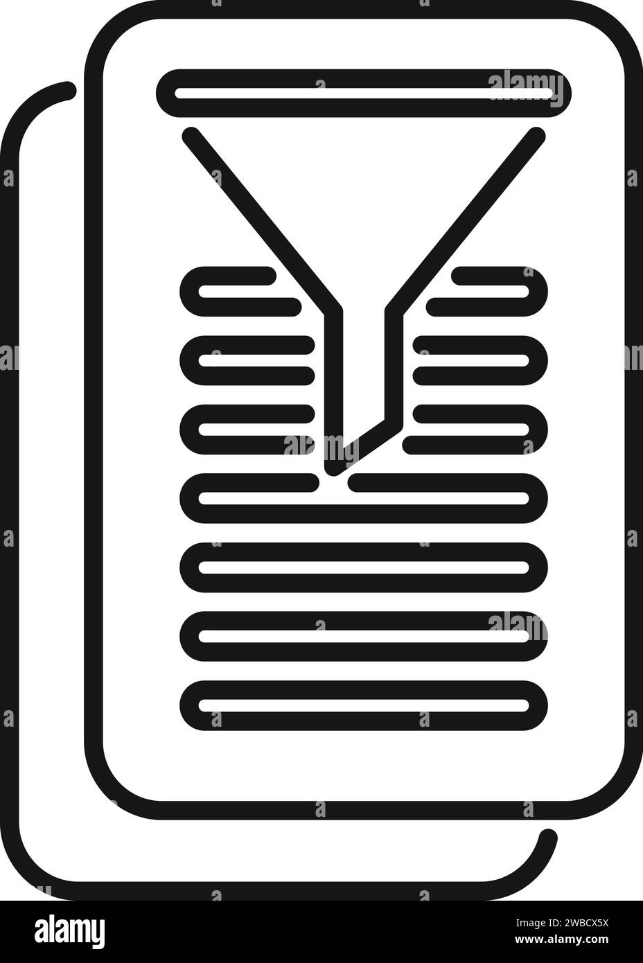 Document paper filter icon outline vector. Data leak. Download business ...