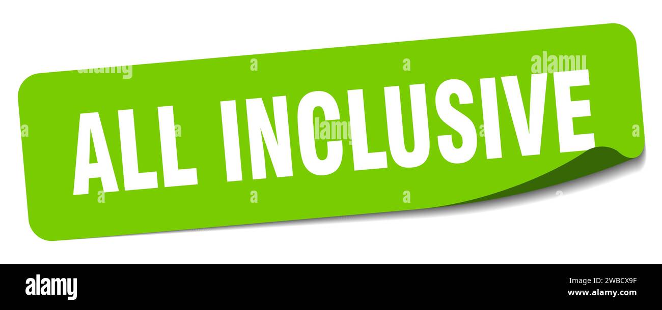 all inclusive sticker. all inclusive rectangular label isolated on ...