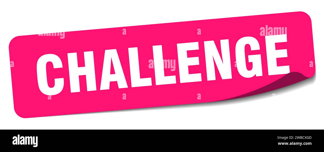 challenge sticker. challenge rectangular label isolated on white ...