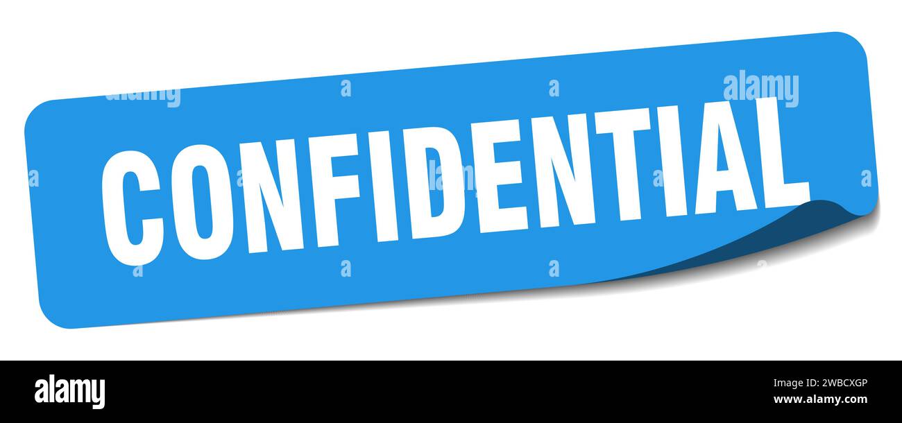 confidential sticker. confidential rectangular label isolated on white ...