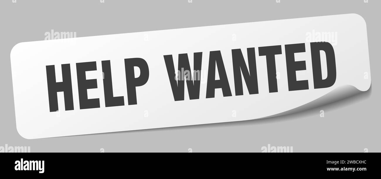 help wanted sticker. help wanted rectangular label isolated on white ...