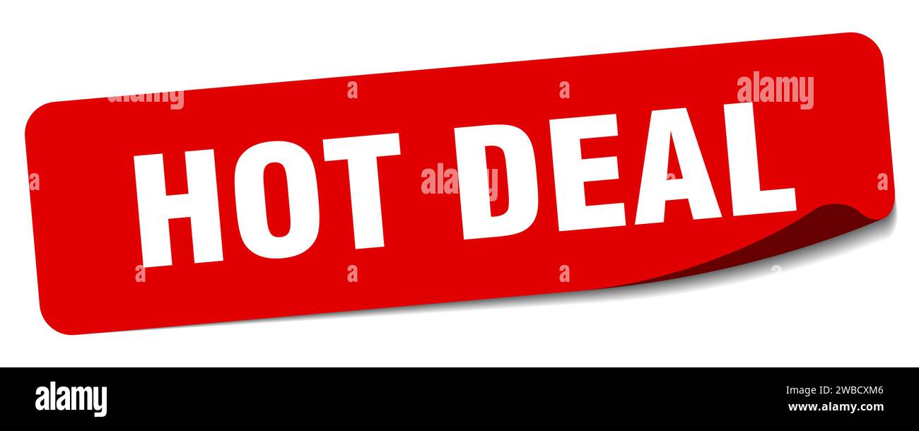 hot deal sticker. hot deal rectangular label isolated on white ...