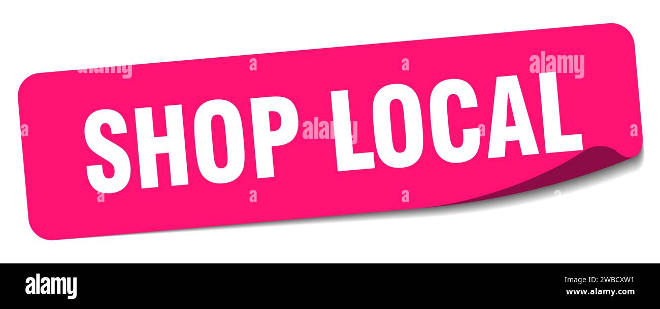shop local sticker. shop local rectangular label isolated on white ...