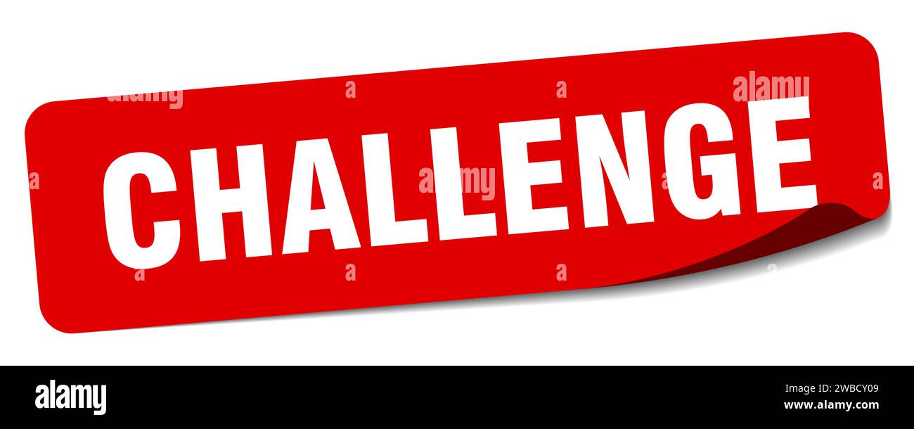 challenge sticker. challenge rectangular label isolated on white ...
