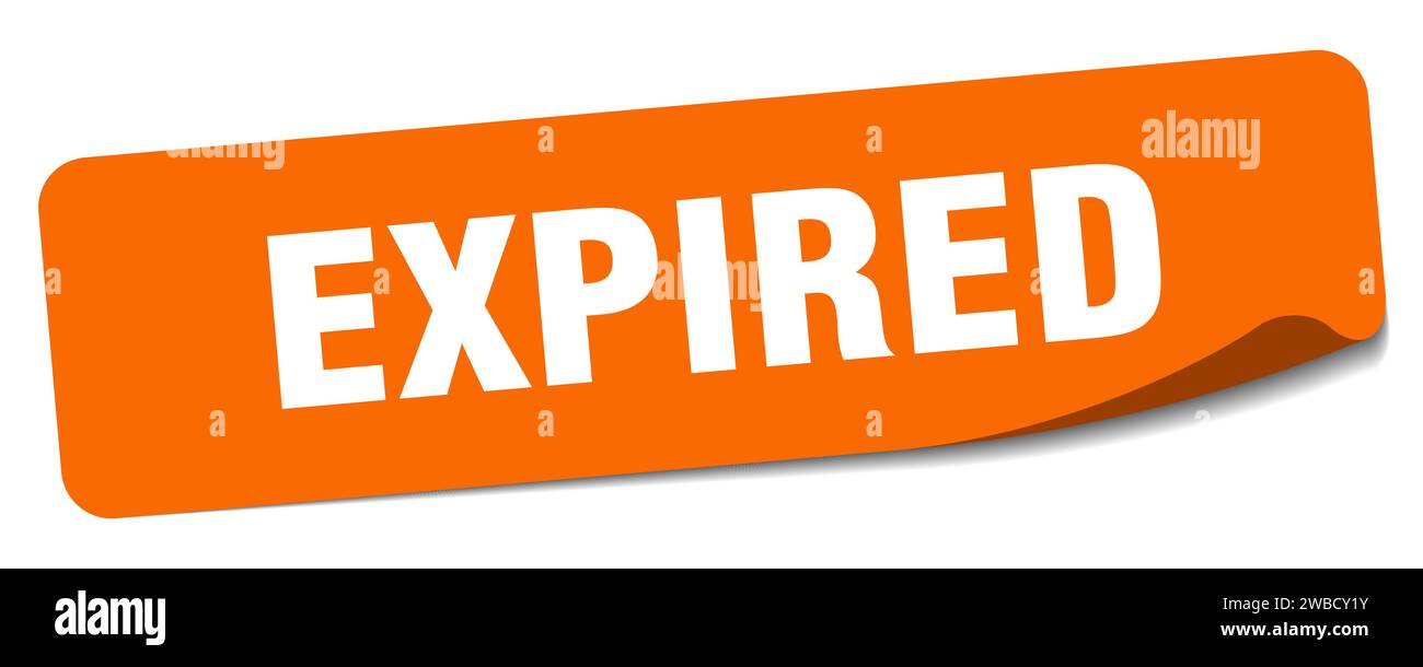 expired sticker. expired rectangular label isolated on white background ...