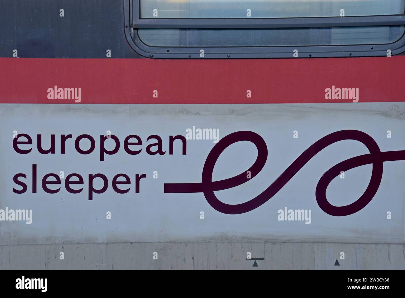 Logo for the European Sleeper Brussel to Berlin service on a train ...