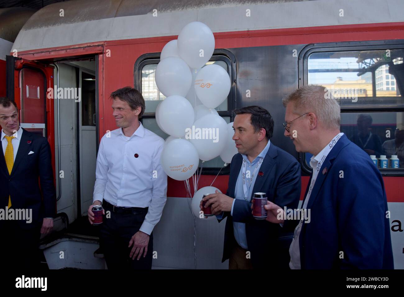 Launch of Brussels-Berlin European Sleeper train L-R Greg Shapiro ...