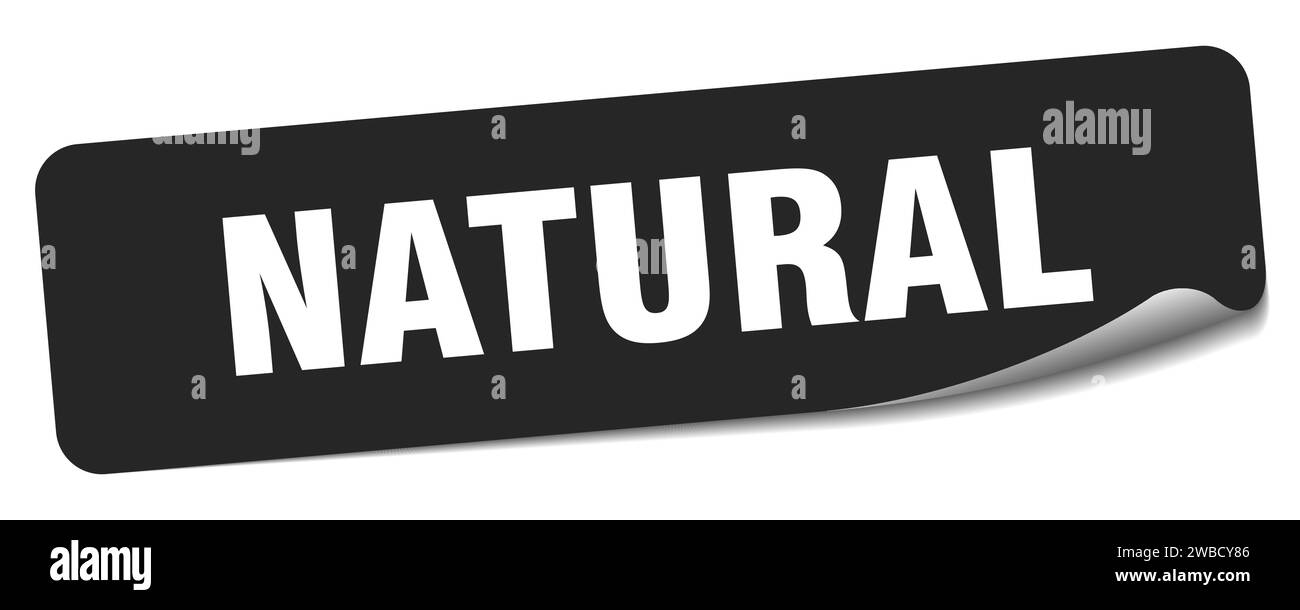 natural sticker. natural rectangular label isolated on white background ...