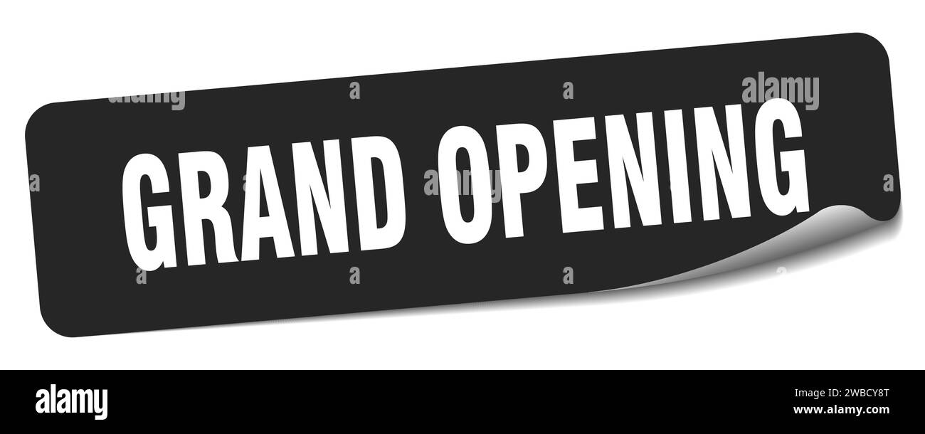 grand opening sticker. grand opening rectangular label isolated on ...