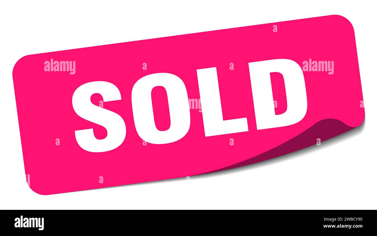 sold sticker. sold rectangular label isolated on white background Stock ...