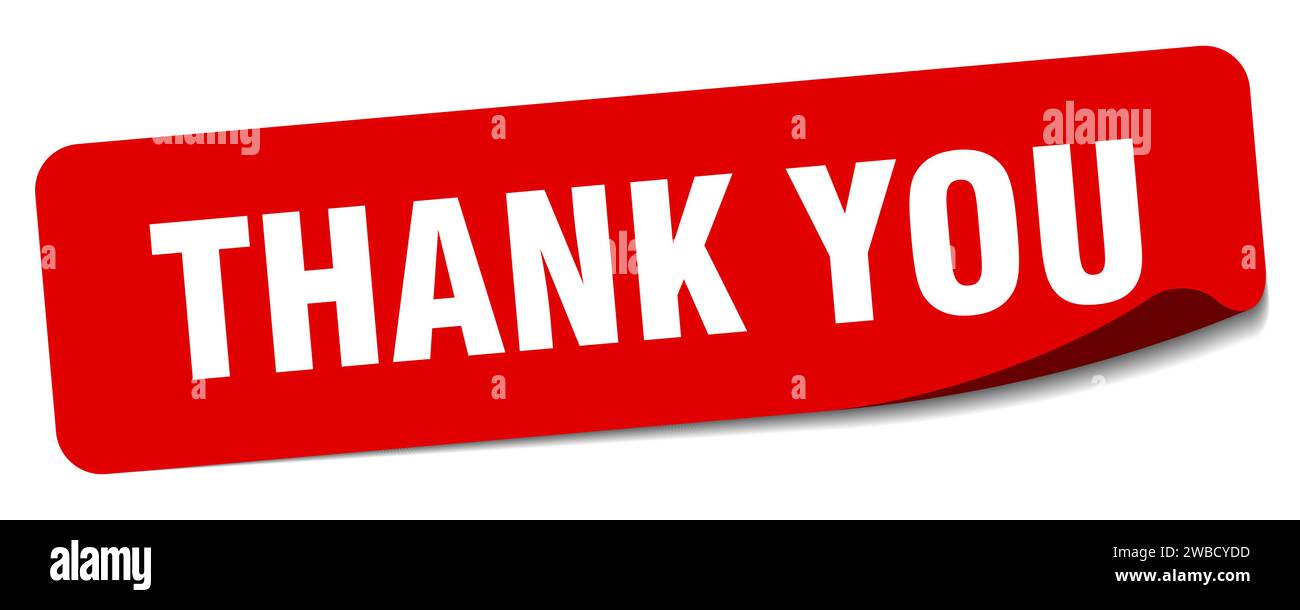 thank you sticker. thank you rectangular label isolated on white ...
