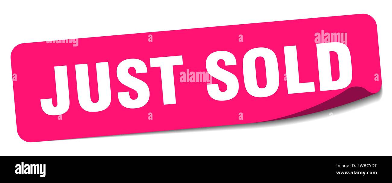 just sold sticker. just sold rectangular label isolated on white ...