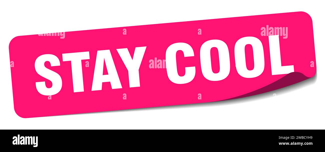 stay cool sticker. stay cool rectangular label isolated on white ...