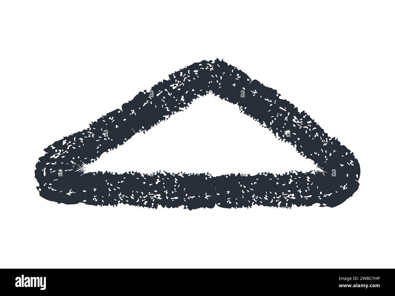 Brush drawn thick doodle triangle. black grunge banner for your design ...