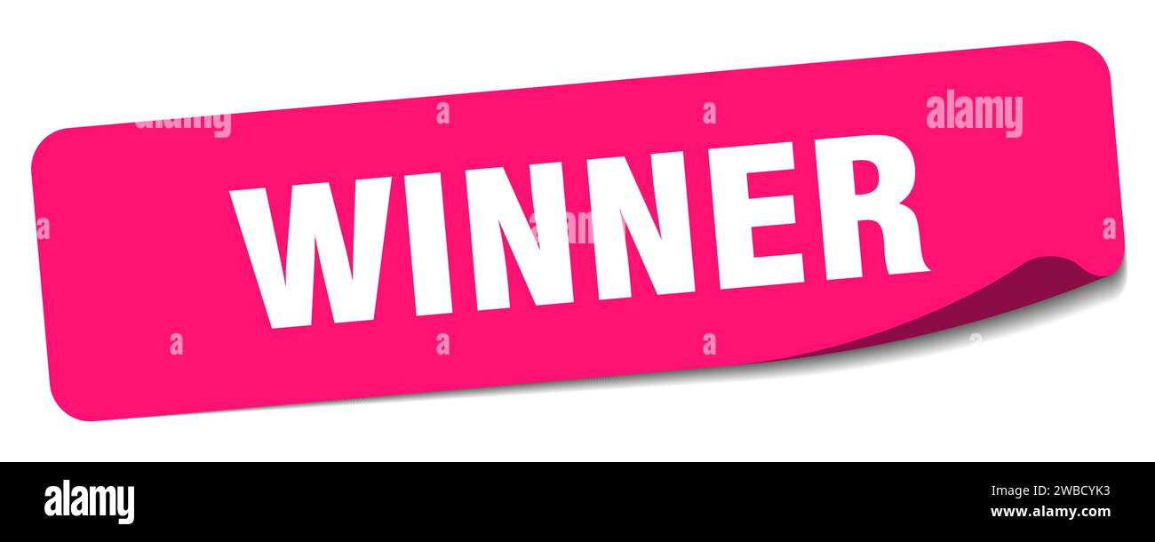 winner sticker. winner rectangular label isolated on white background ...