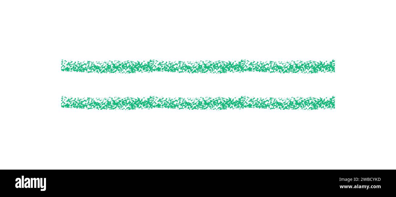 Hand drawn simple double line drawn with wax crayon, chalk or charcoal ...